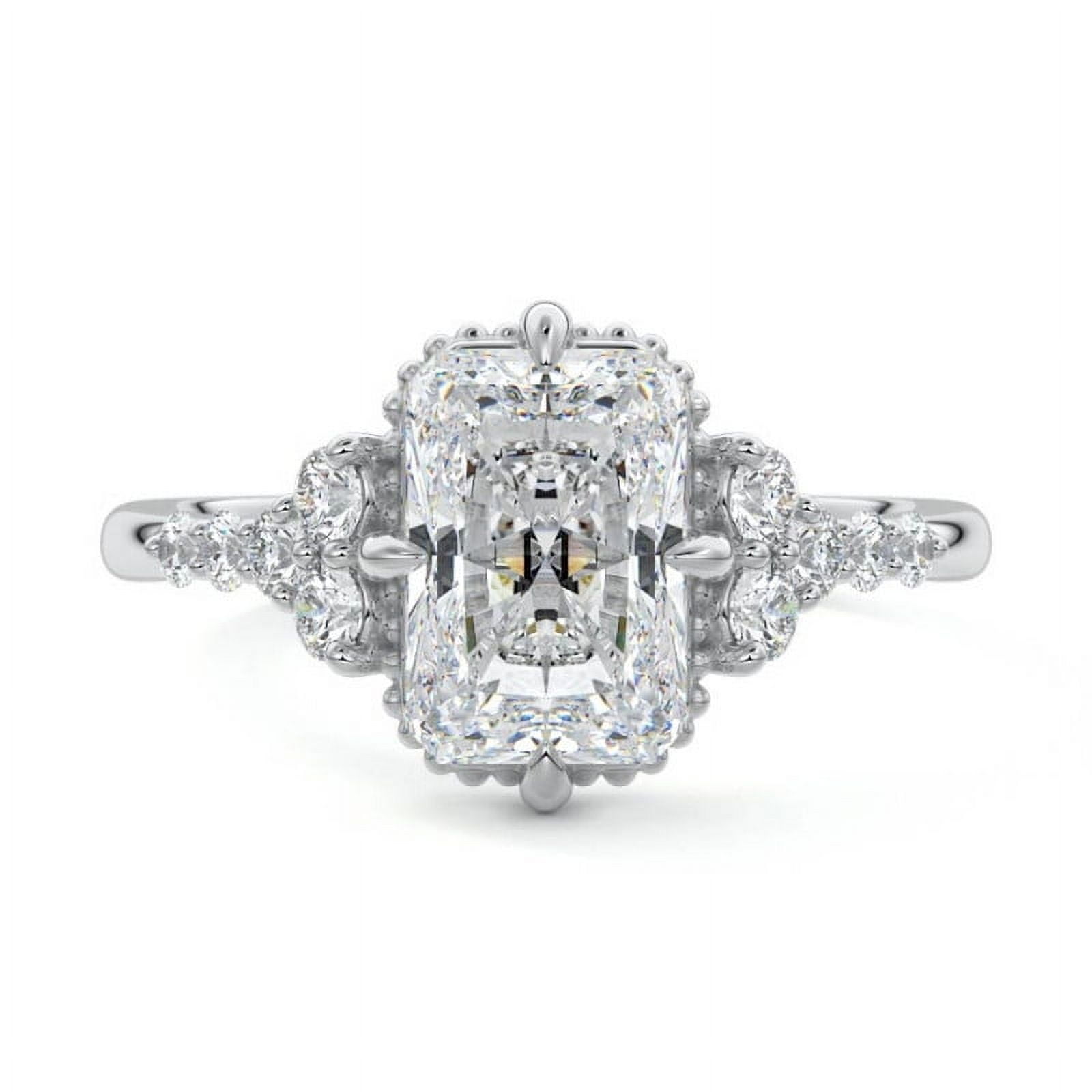 Zoya Jewel Women’s 2.3 Ct Radiant Cut Moissanite Ring – - Stone – 14K ...