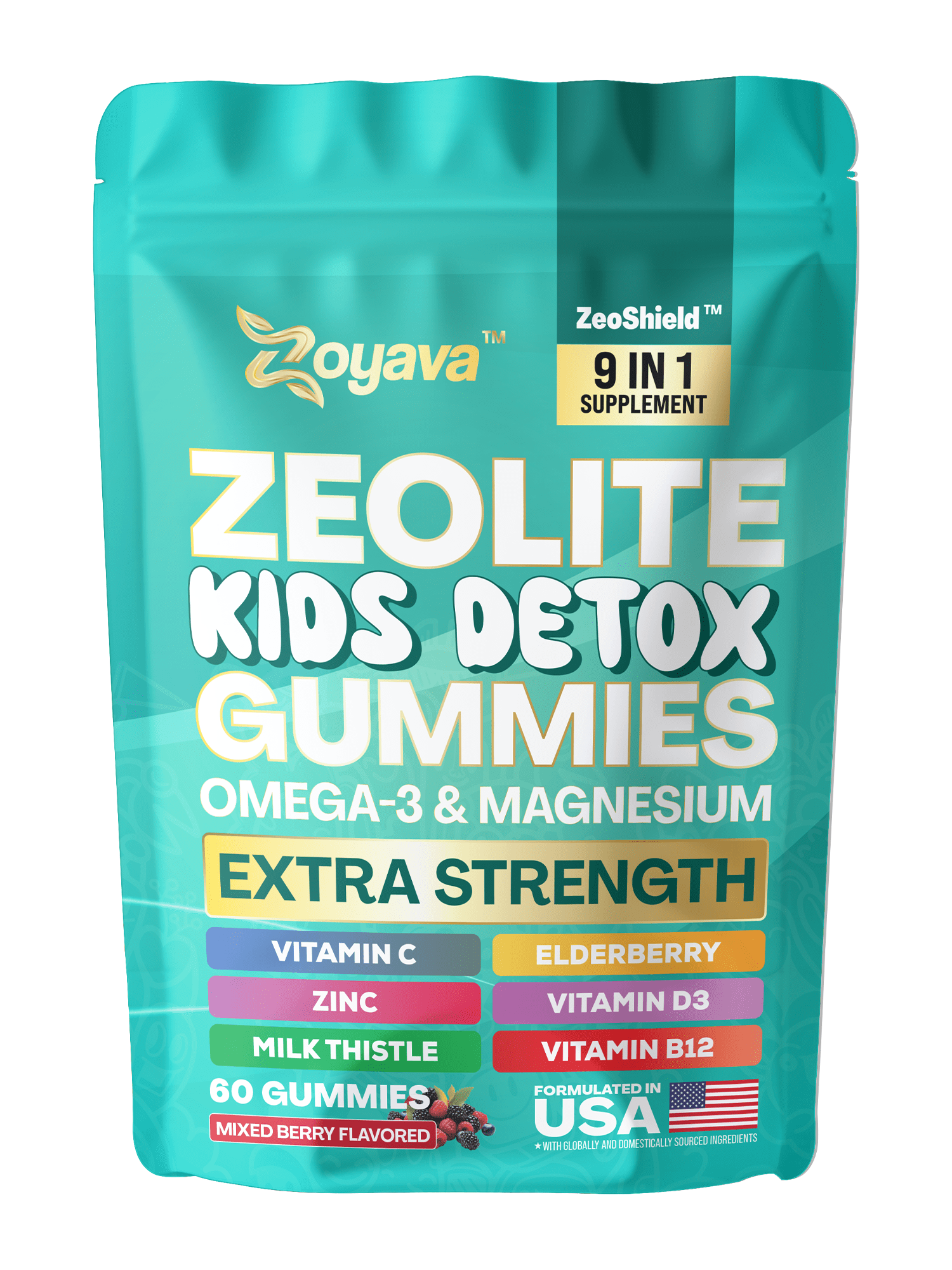 Zoyava Kids Detox Gummies All-in-One Mixed Berry Flavor for Detox Immunity and Wellness ...