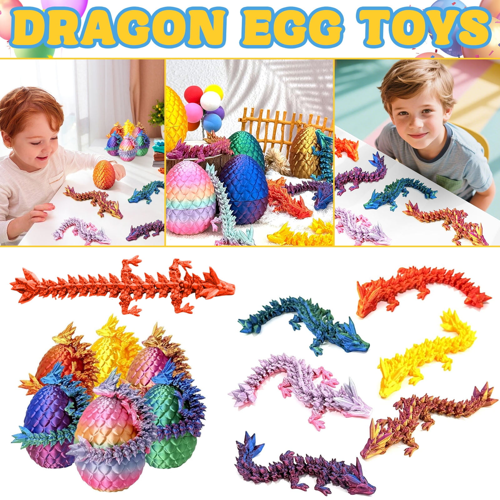 Zoytoys 3D Printed Dragon Surprise Set - Enchanted Dragon Eggs with ...