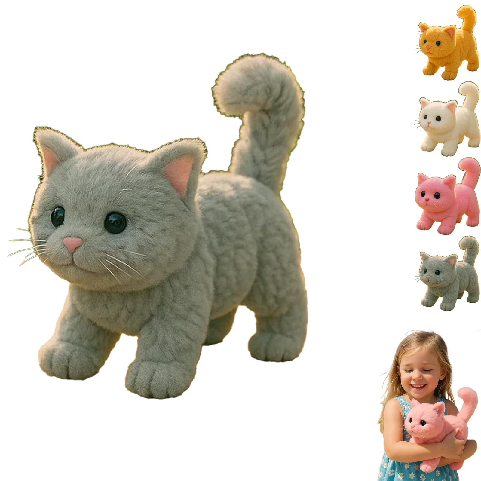 Zoytoys Cute Plush Robot Cat Stuffed Animals, Soft Touch Realistic ...
