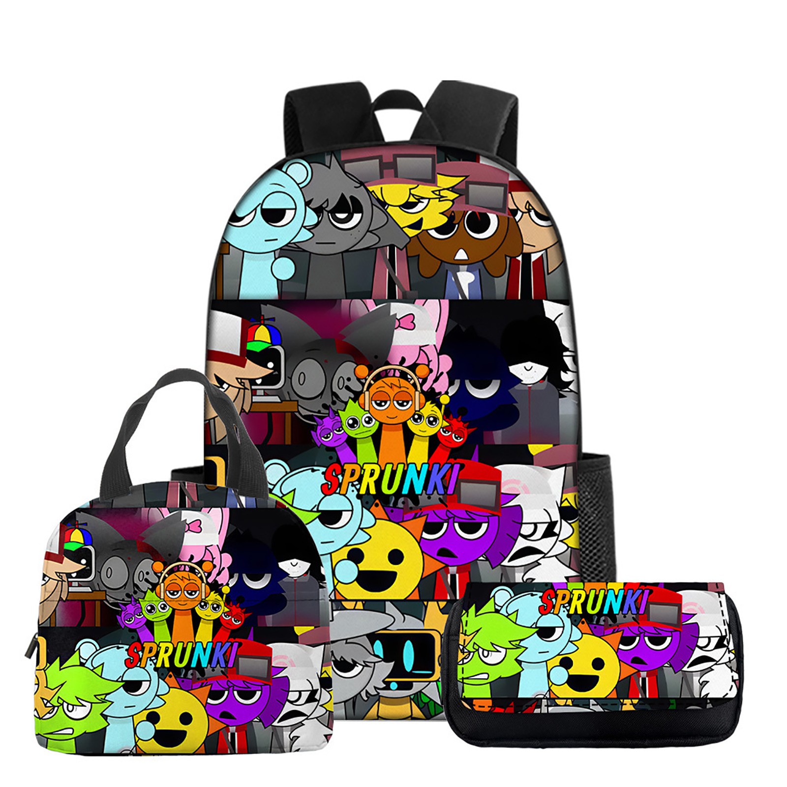 Zoytoys New Sprunki Backpack Set, 3PC Large Capacity WaterProof Durable ...