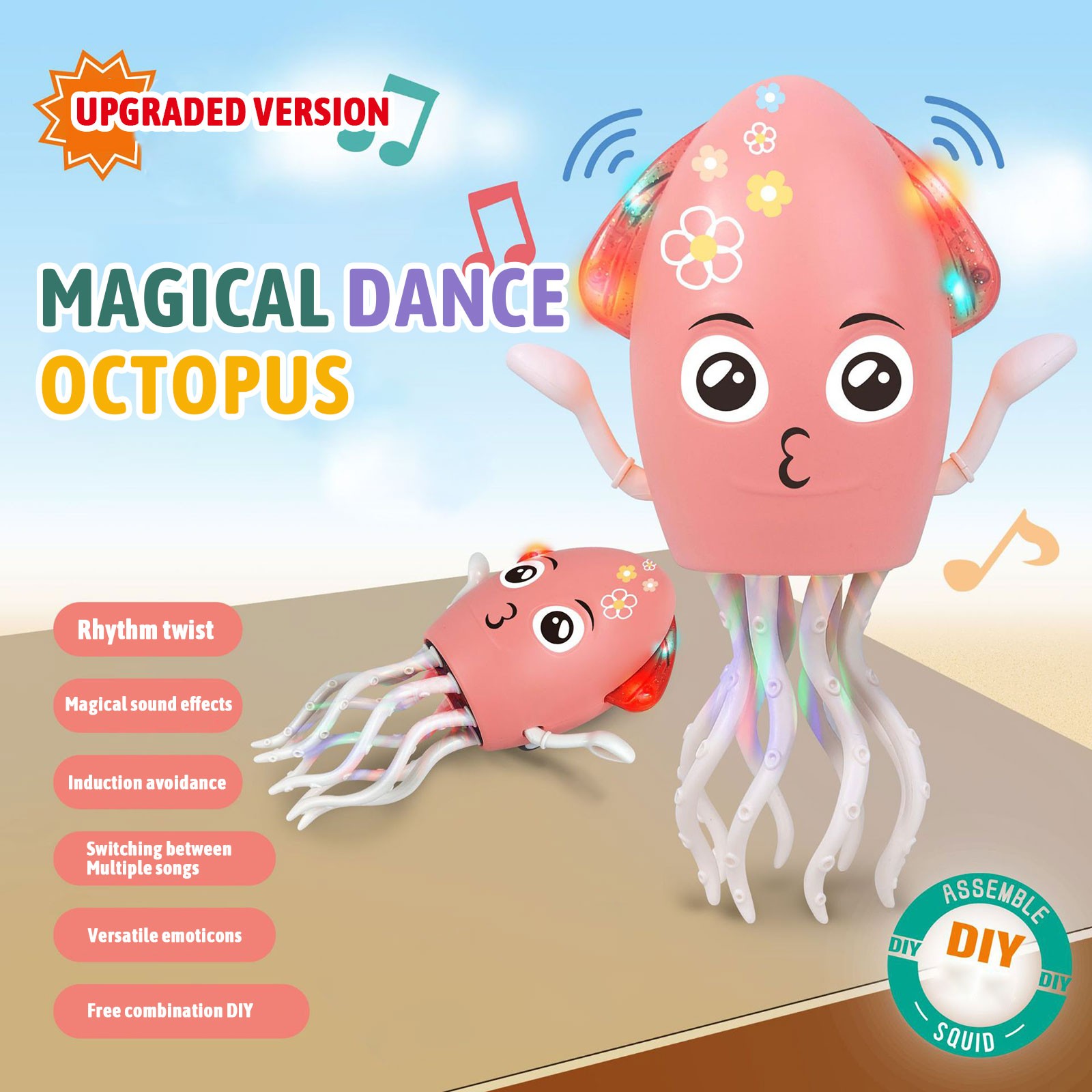 Zoytoys Smart Interactive Dancing Octopus Toy, 2025 New Dancing Squid ...