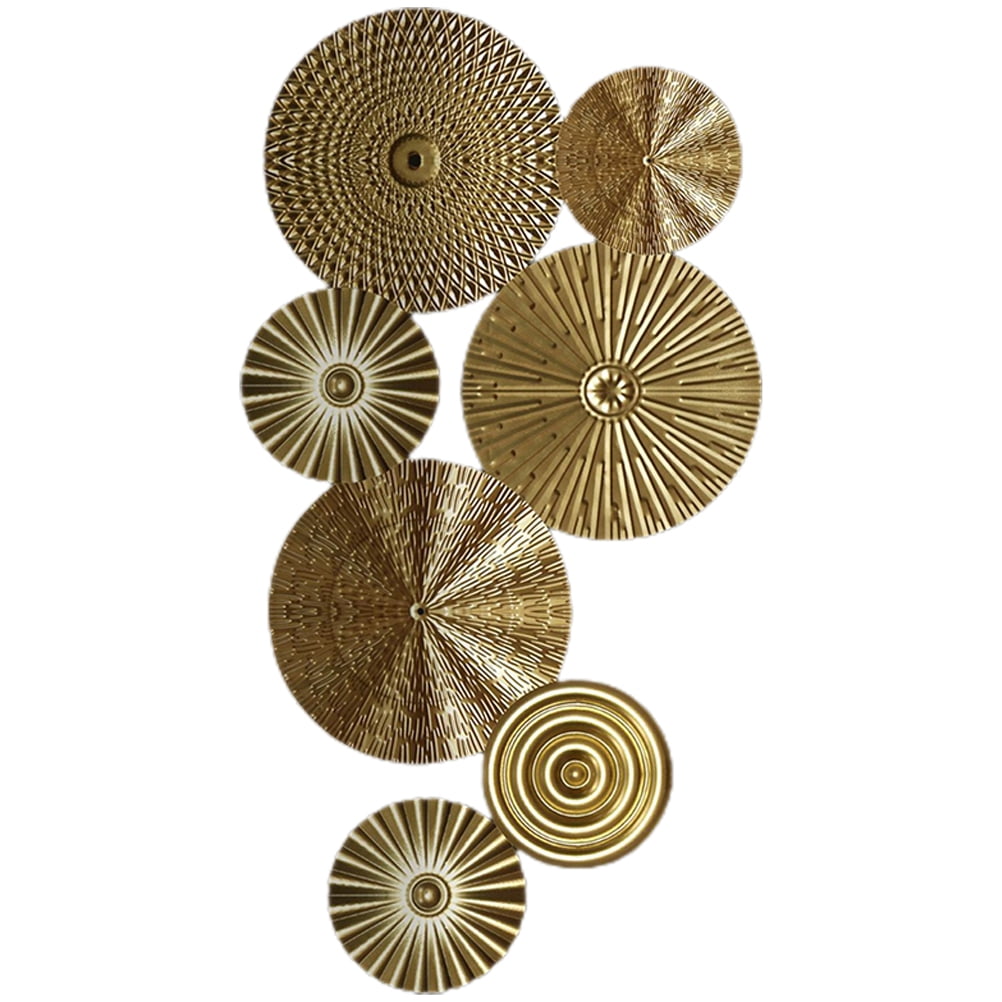 Zoyueyie 1 Set Metal Circle Wall Art Hanging Sculpture Decor Wall Decor ...