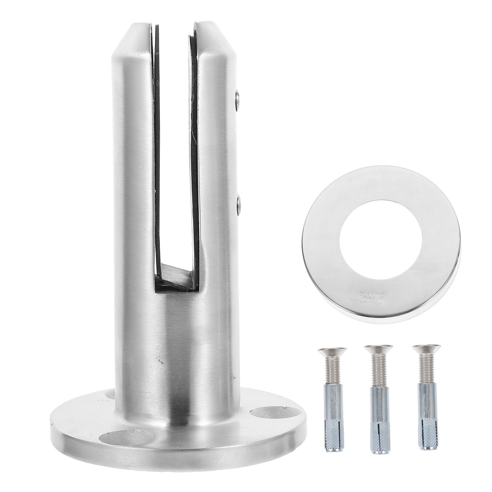 Masteelf 1 Set Silver Stainless Steel Glass Floor Clip for Sturdy ...