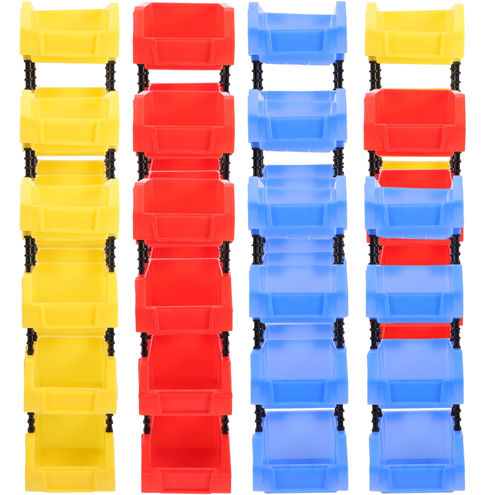 Zoyueyie 12Pcs Nesting Shelf Bin Boxes Stackable Storage Bins Hardwares ...