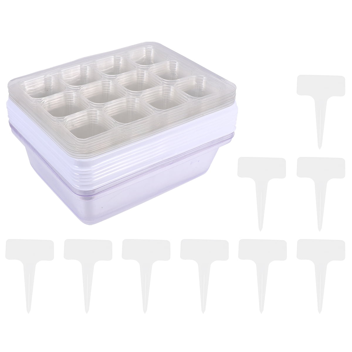 Zoyueyie 12pcs Trays Box Tray Family Box With Plant Labels (6cps 12 ...