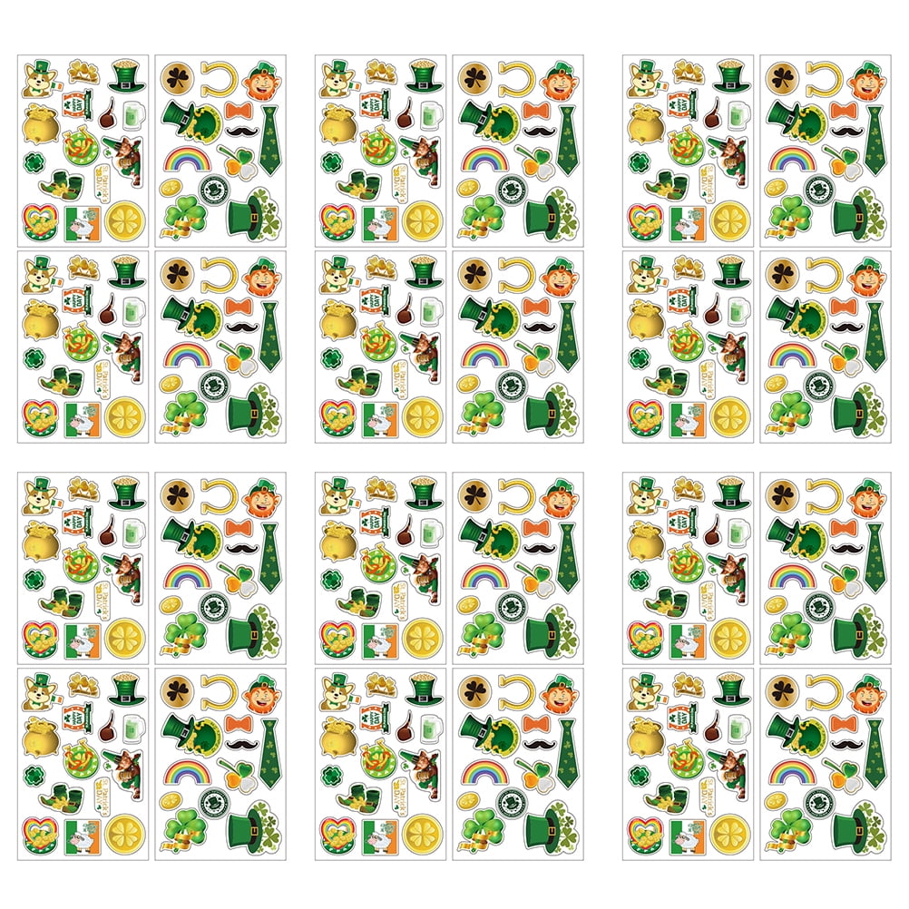 Zoyueyie 20pcs St. Patricks Day Stickers Shamrock Sticker for Kids ...