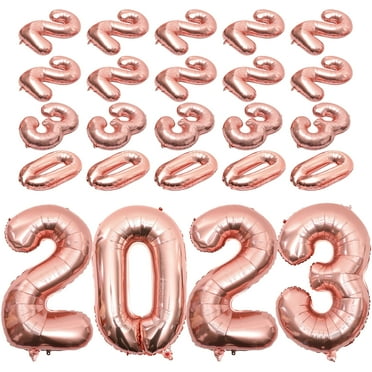 CTIRCHIU 1 Set 2023 Balloon Golden Aluminum Film Giant Number Balloons ...