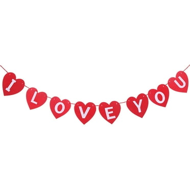 5pcs Heart Garland Paper Heart Shaped Hanging Banner Wedding Valentines Day Decorations ...