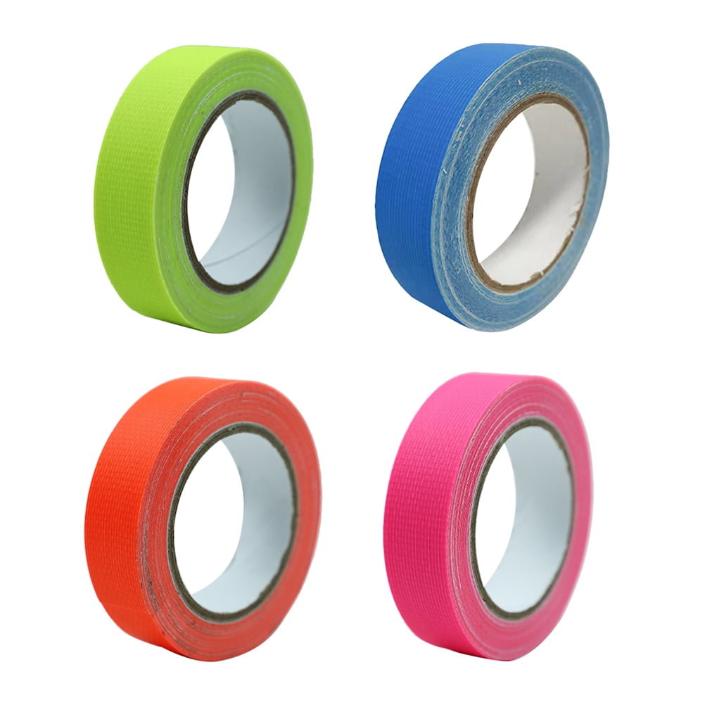 Zoyueyie 4 Rolls Fluorescent Cloth Tape Neon Gaffer Tape UV Black Light ...