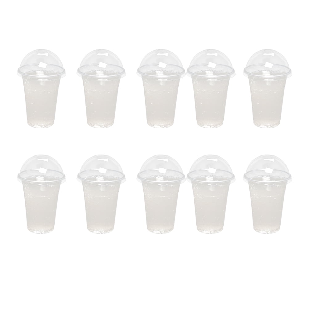 Masteelf Transparent PP Plastic Cups with Dome Lids for Drinking ...