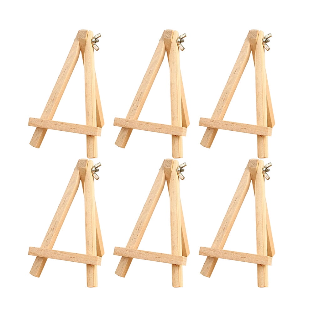 Zoyueyie 6pcs Small Wooden Easel Tabletop Desk Calendar Display Stand ...