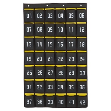 MISSLO Classroom Cell Phone Holder, 30 Clear Pockets, Wall Hanging ...