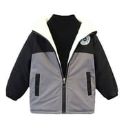 Baywell Toddler Girls Winter Fleece Coat Kids Hooded Fur Jacket Baby Warm Outwear Black 5-6T ...