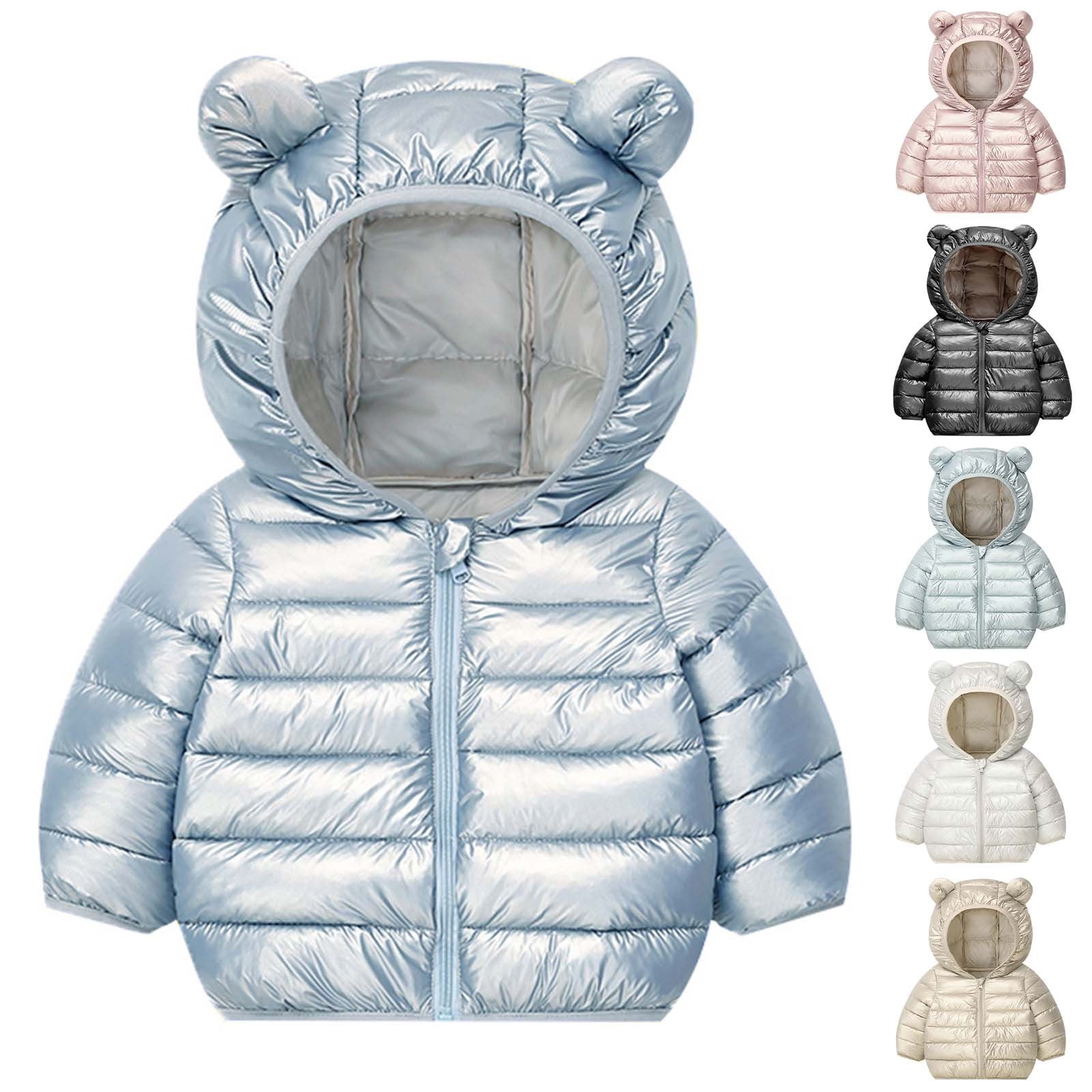 Zpanxa Childrens Pocketless Hooded Coat 2-8 Years Lightweight Puffer ...