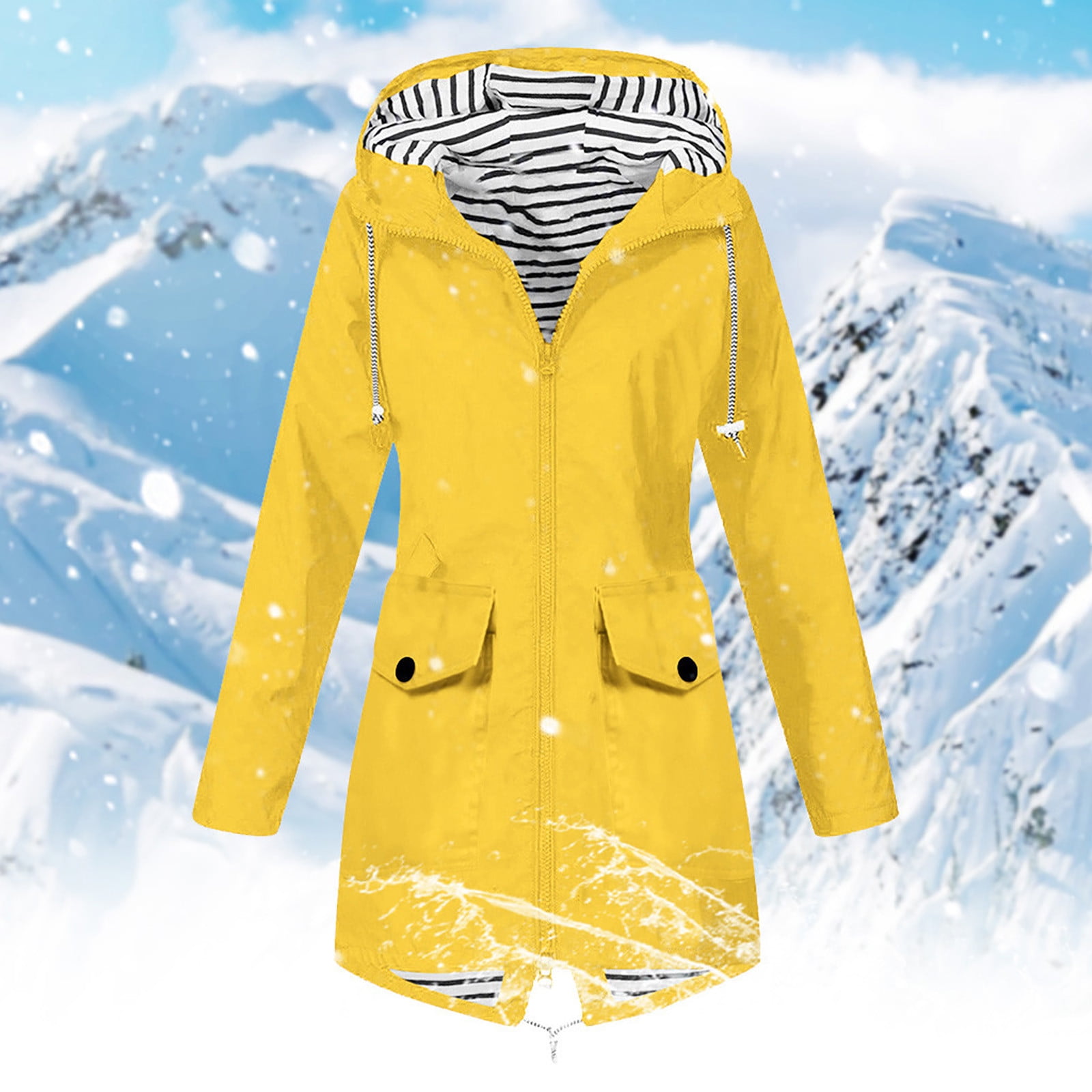 Zpanxa Women's Raincoat, Mountain Waterproof Ski Jacket, Windproof ...