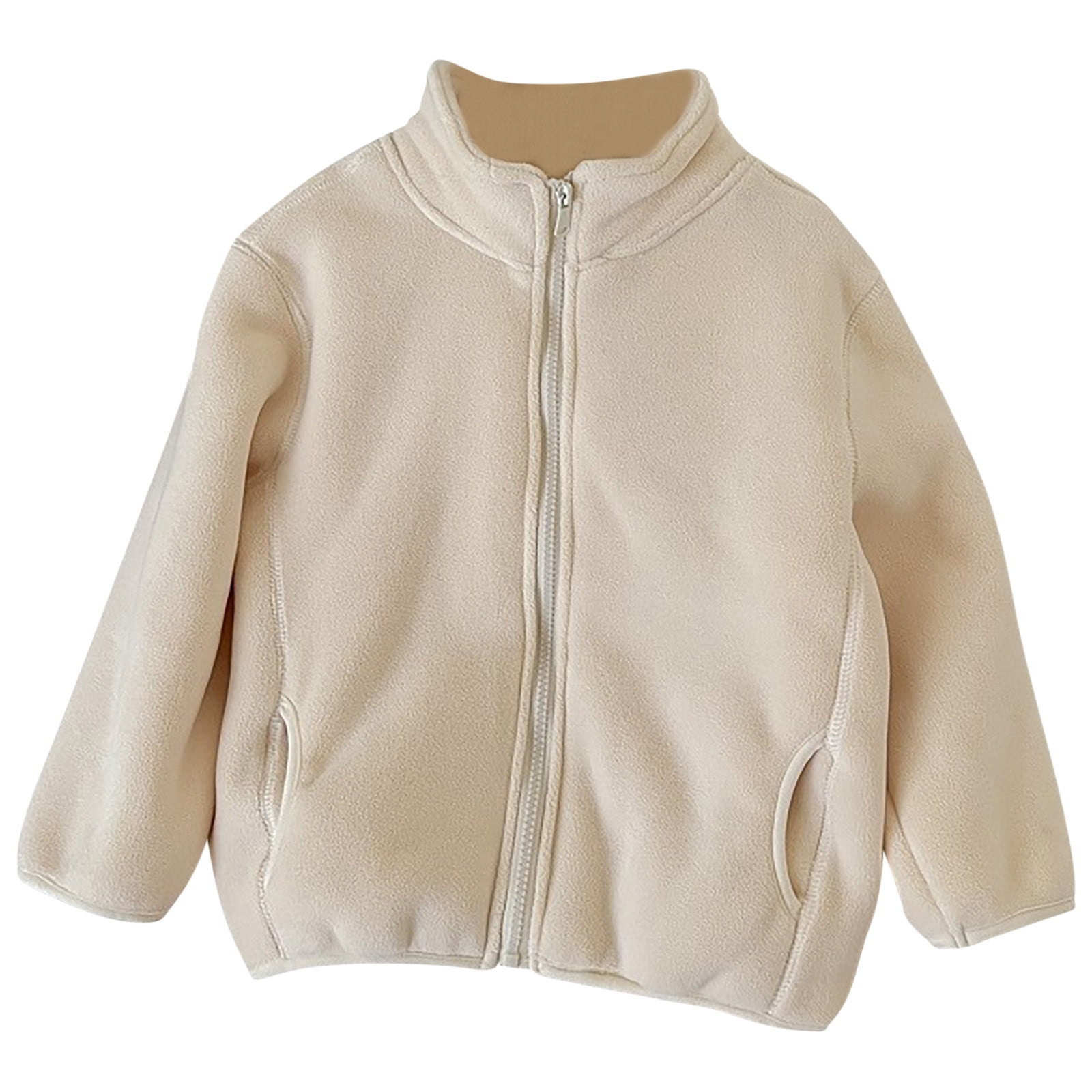 Zpanxa Kids Quilted Puffer Jacket Solid Color High Neck Long Sleeve ...