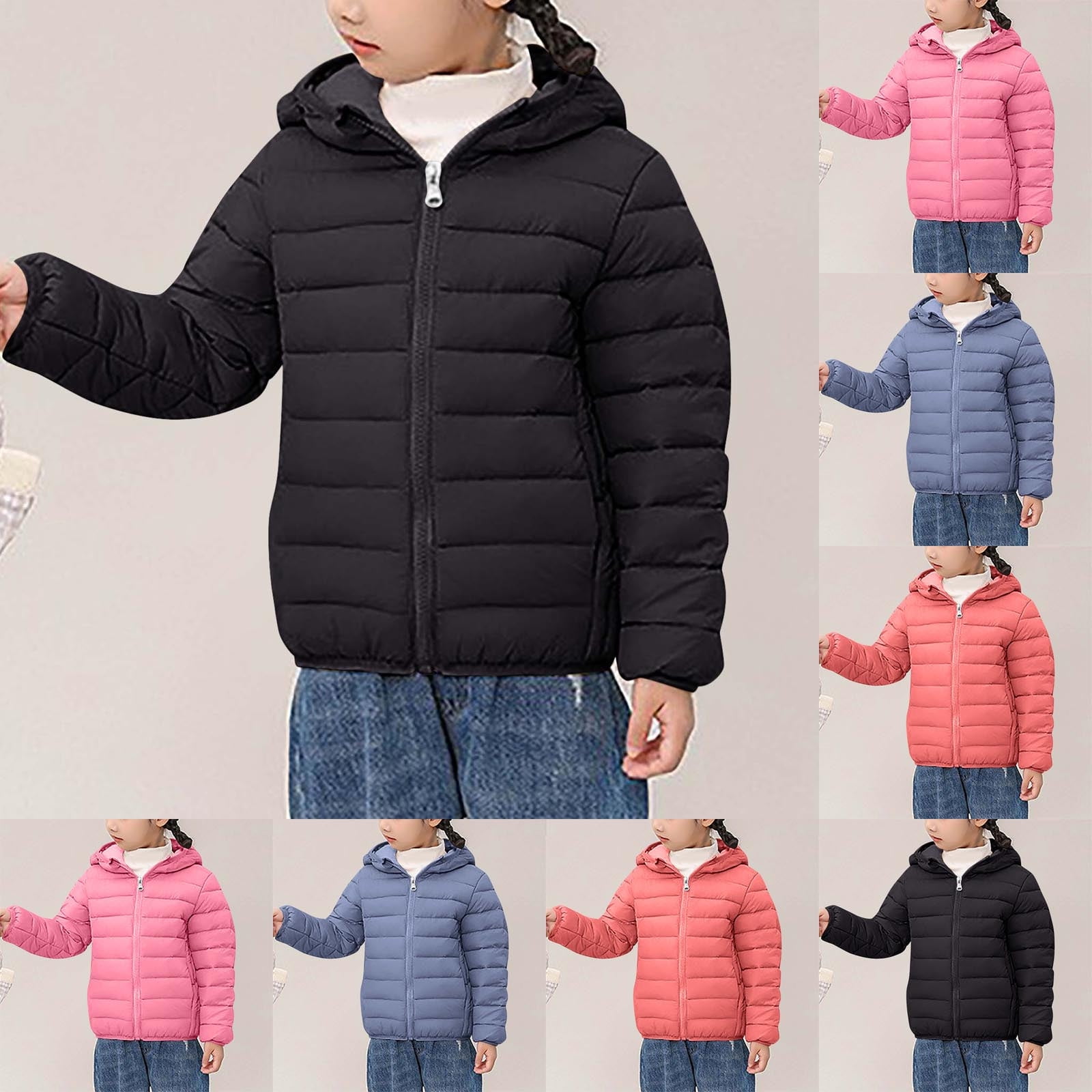 Zpanxa Lightweight Down Puffer Jacket Kids 3-16Y Ultra Thin Warm Hooded ...
