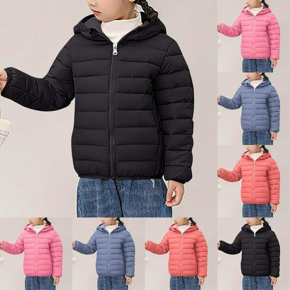 Zpanxa Lightweight Down Puffer Jacket Kids 3-16Y Ultra Thin Warm Hooded ...