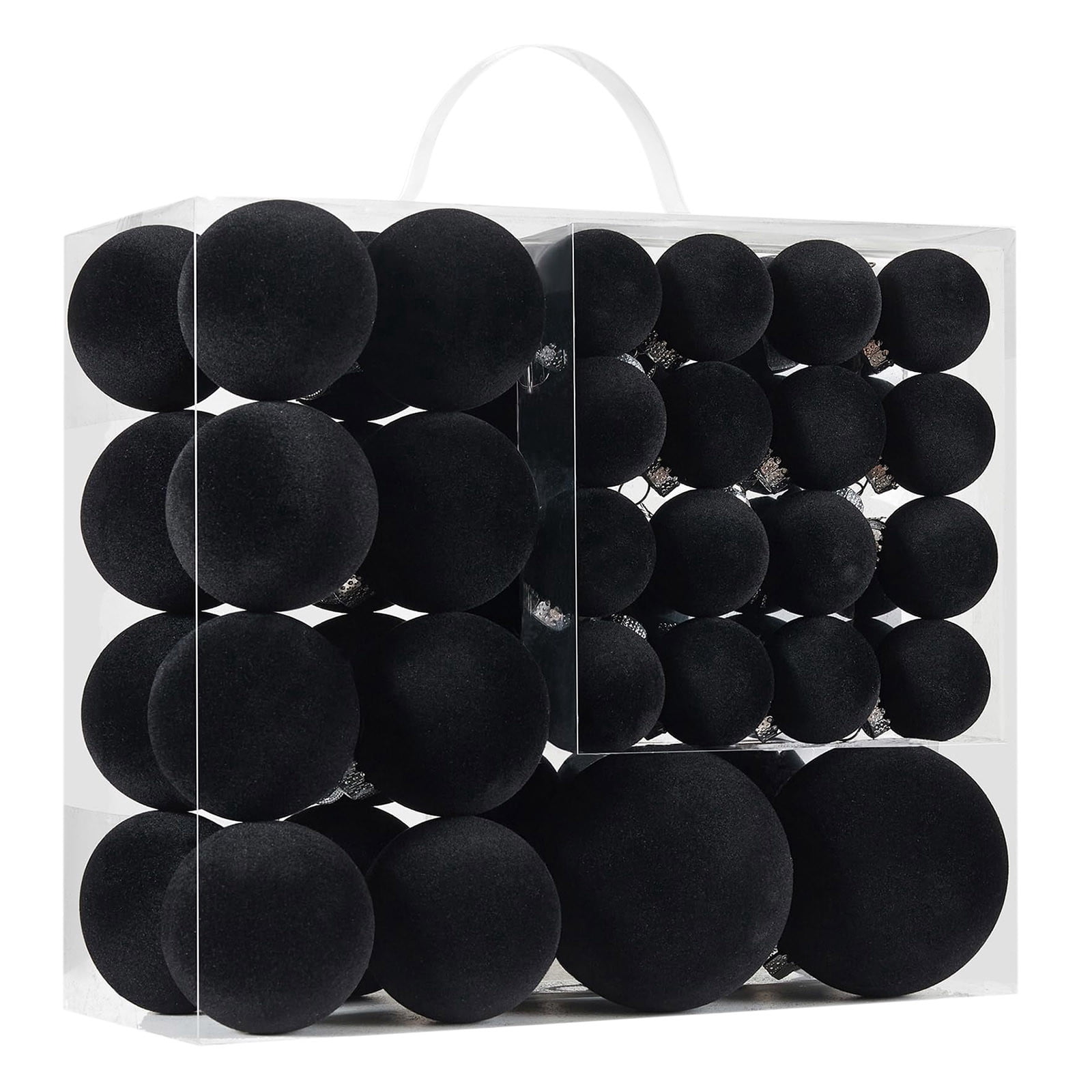 Zpanxa Luxury Velvet Christmas Balls 46 Pack Heavy Duty Flocked ...
