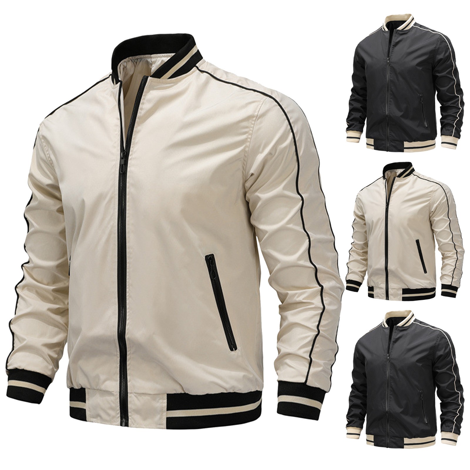 Zpanxa Men's Heavy Duty Hooded Work Jacket Thick Long Sleeve Outdoor ...