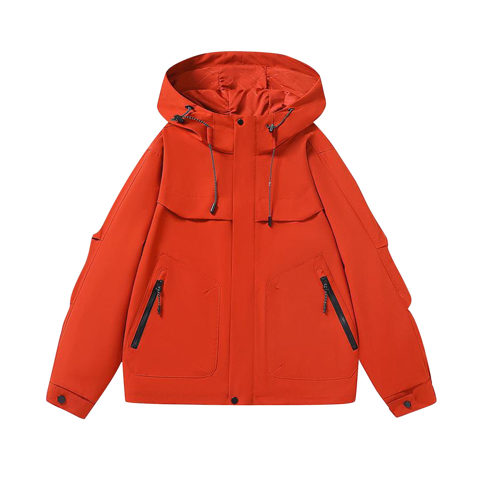 Zpanxa Men's Heavy-Duty Waterproof Workwear Raincoat Hooded Jacket with ...