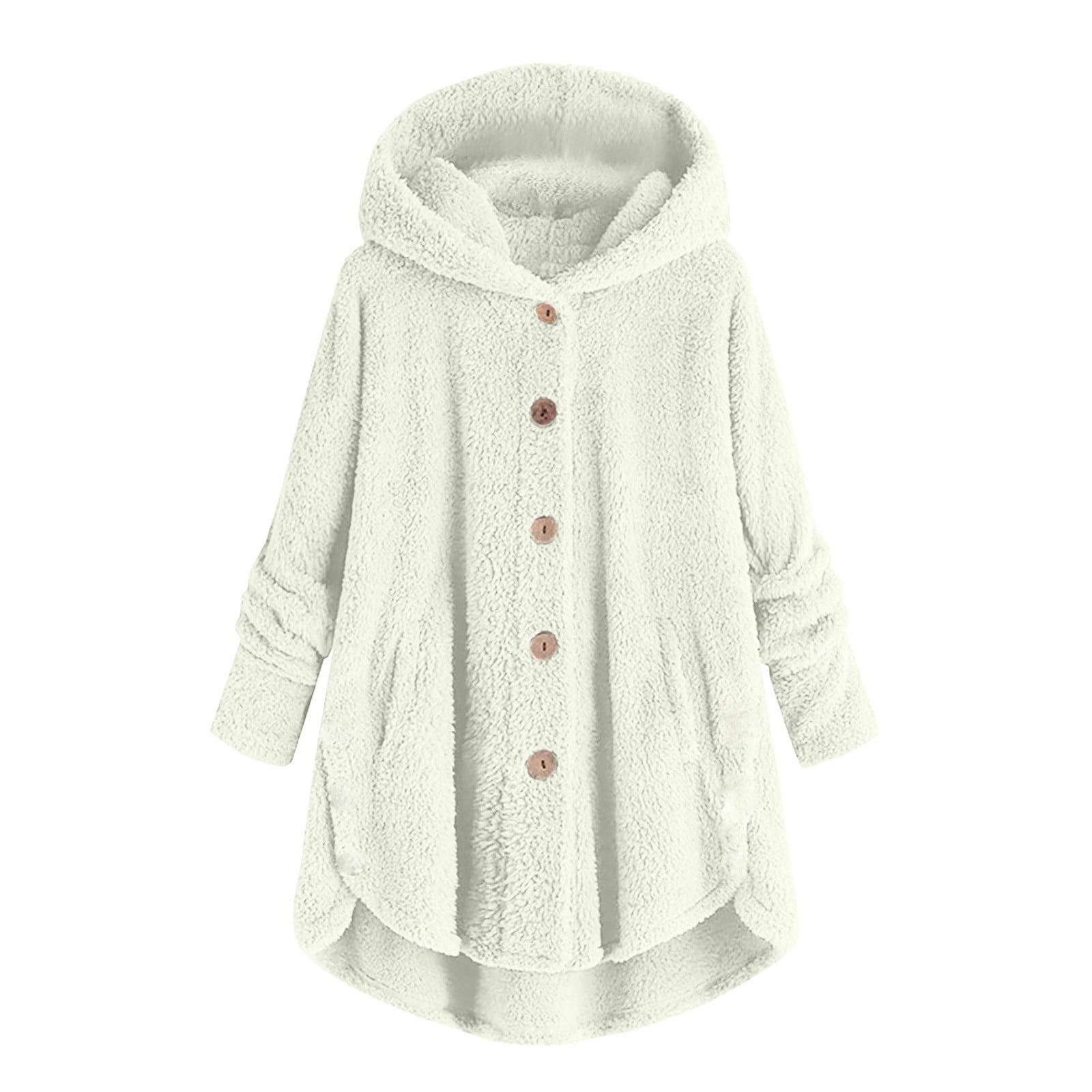 Zpanxa Winter Coats for Women Plus Size Fuzzy Fleece Jacket Button ...