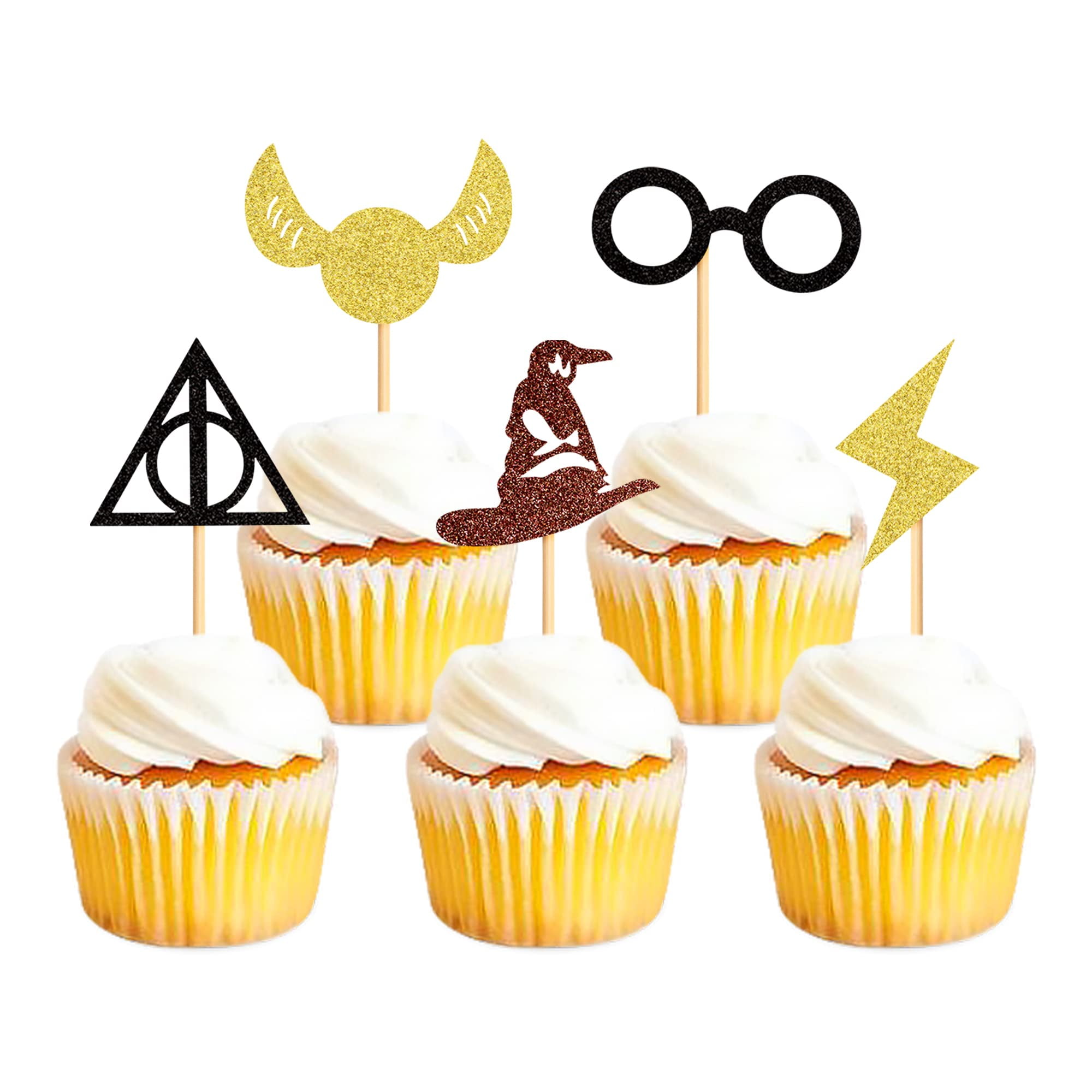 ZpiLkes 30PCS Glitter Wizard STF9 Cupcake Magic Wizard Inspired Happy ...