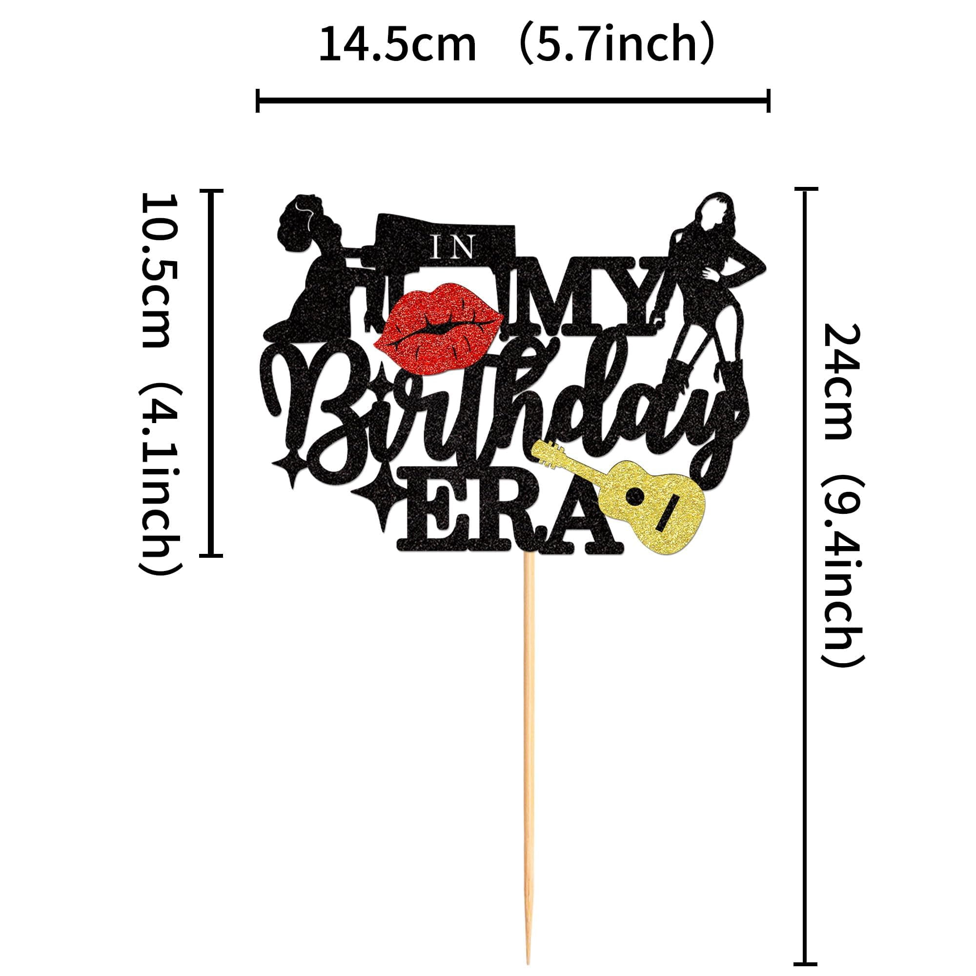 ZpiLkes Music Birthday AJH3 Era Cake Topper Glitter Singer Musical Note ...