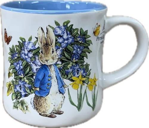Zrike Brands Peter Rabbit Coffee Mug Garden Design with Blue Interior ...