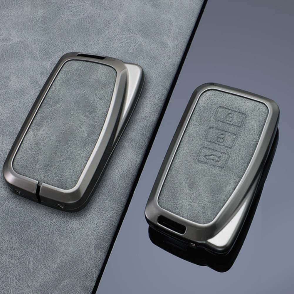 Zriyin Metal Leather Car Key Fob Case Cover Keychain For Lexus NX RX LX ...