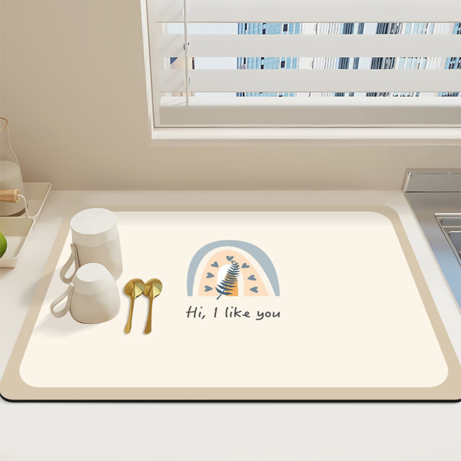 Zruodwans Absorbent Dish Mat Versatile Dish Drying Mat Super Absorbent ...