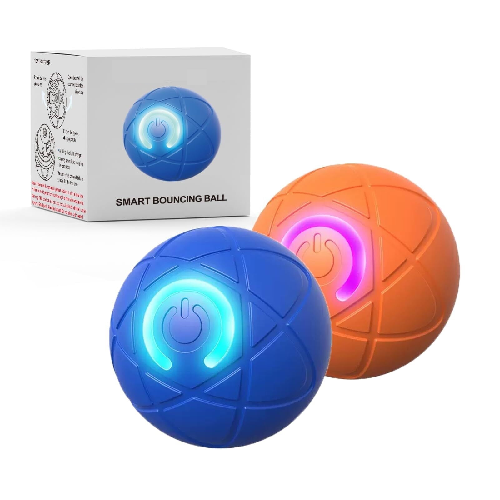 Zryal Automatic Obstacle Avoidance Smart Jumping Ball Toy, USB ...