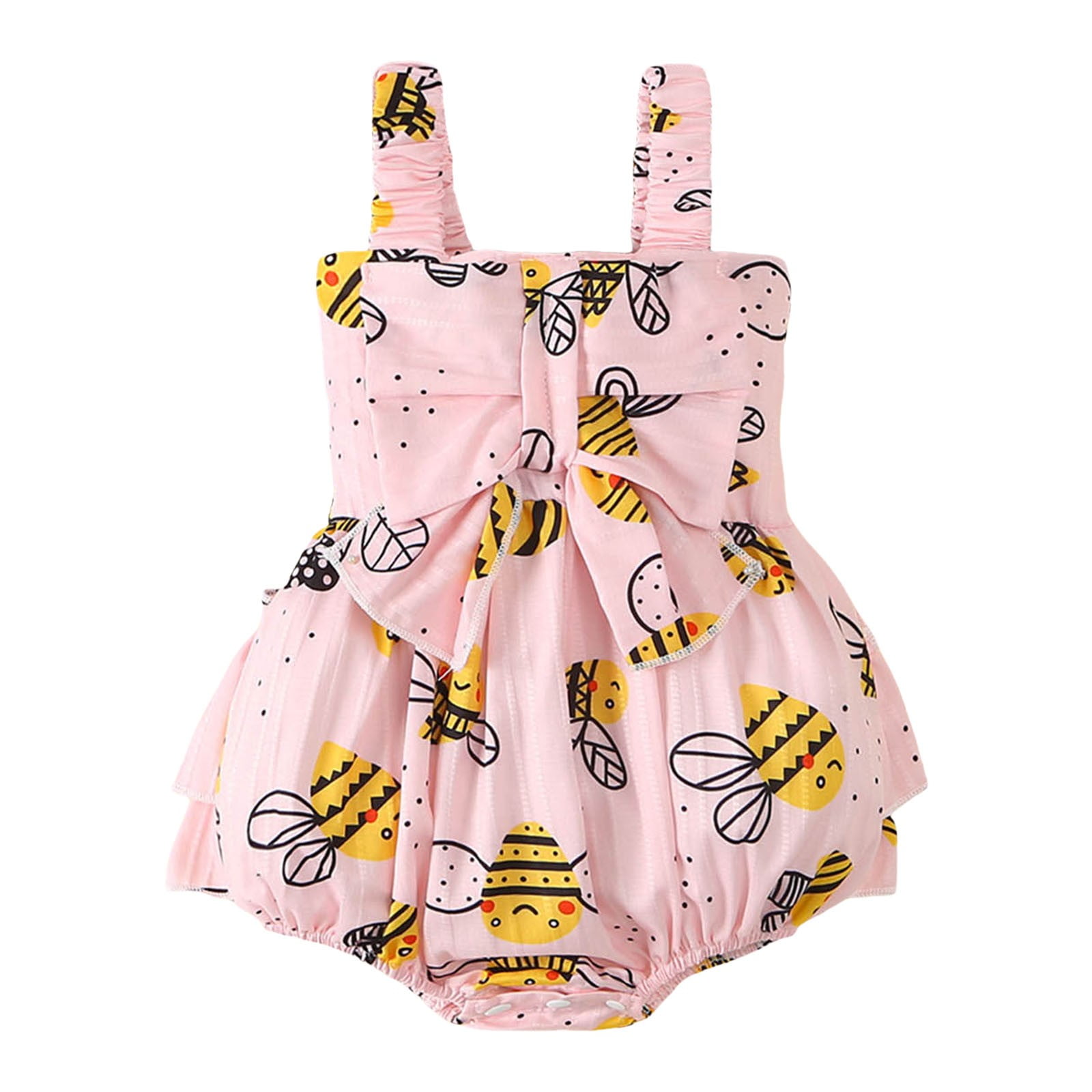 Zshosam Bubble Outfits for Baby Girls Baby Girl Romper Bow Embroidery Peter Pan Collar Short ...