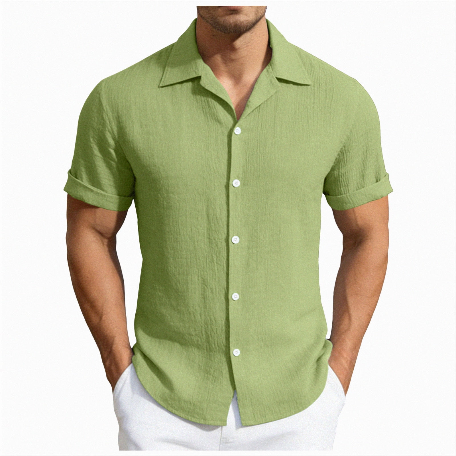 Zshosam Fitted Dress Shirts for Men Mens Summer Striped Shirts Button ...