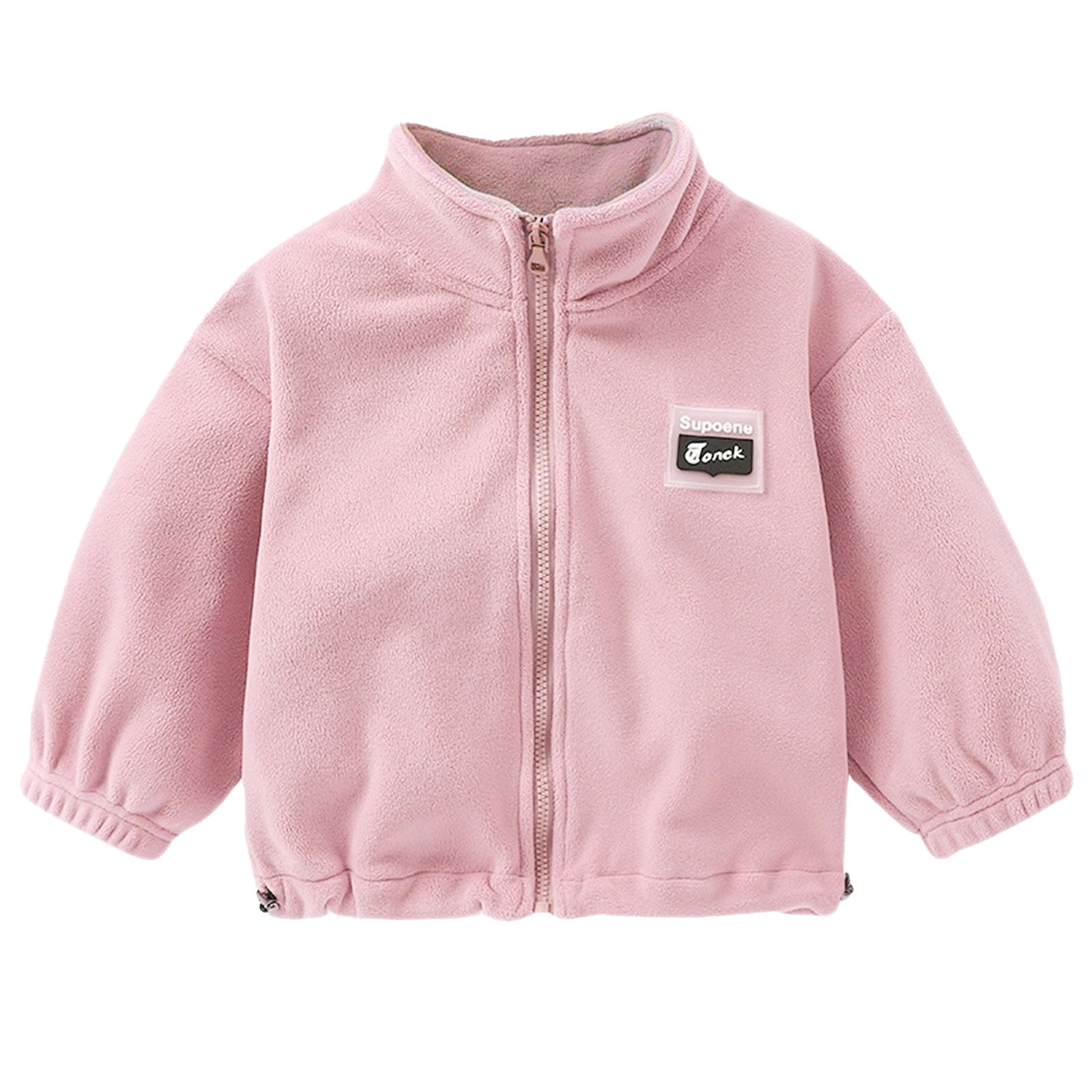 Zshosam Girls Bomber Jacket, Fleece Zip-Up Varsity Jacket for Kids(Pink ...