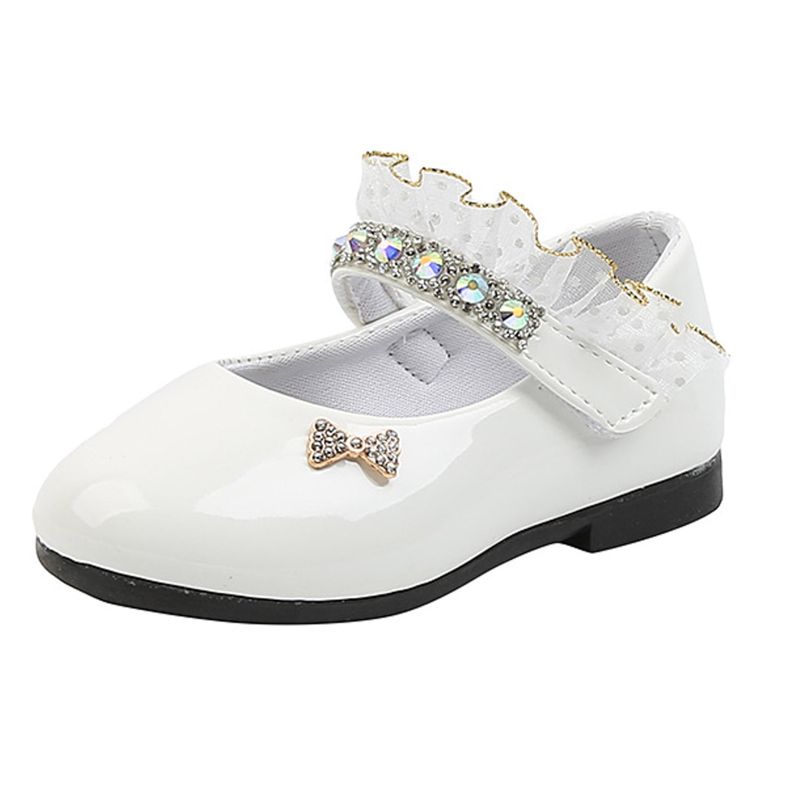 Zshosam Little Girls Dress Shoes Girl'S Ballet Flats Non-Slip Soft Mary Jane Walking Party Dress ...