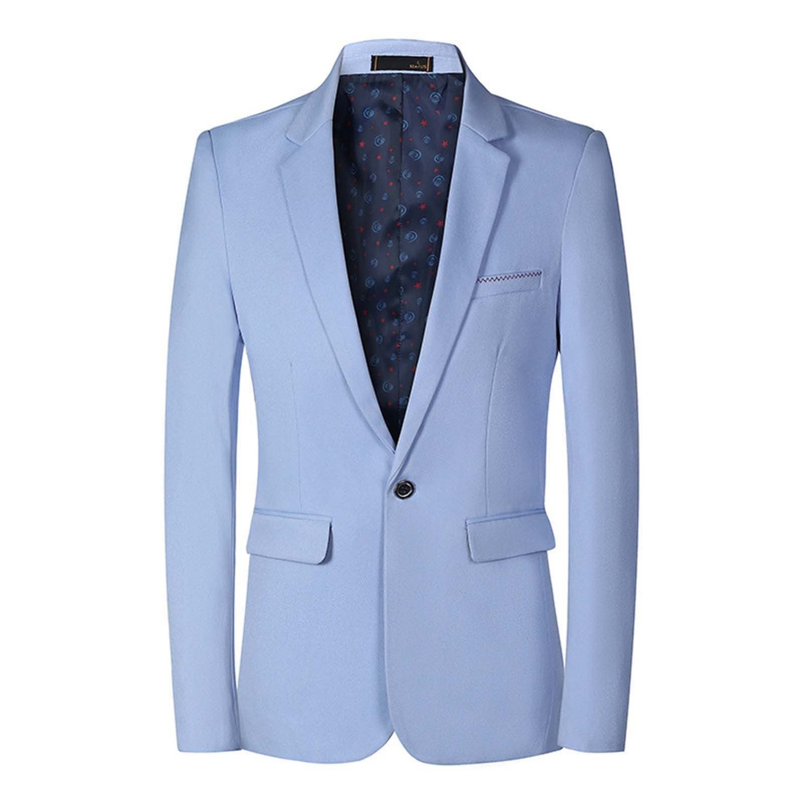 Zshosam Mens Sport Coat Casual Blazer One Button Business Suit Jacket ...