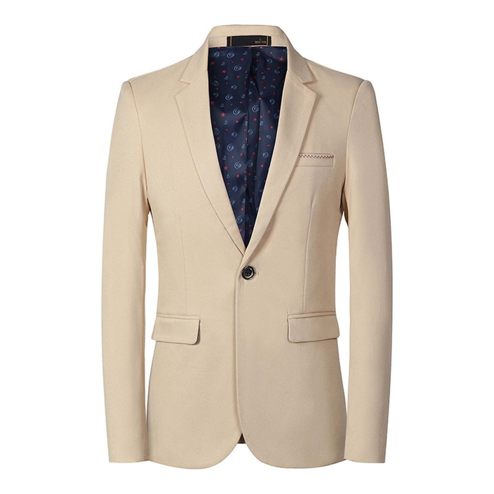 Zshosam Mens Sport Coat Casual Blazer One Button Business Suit Jacket ...