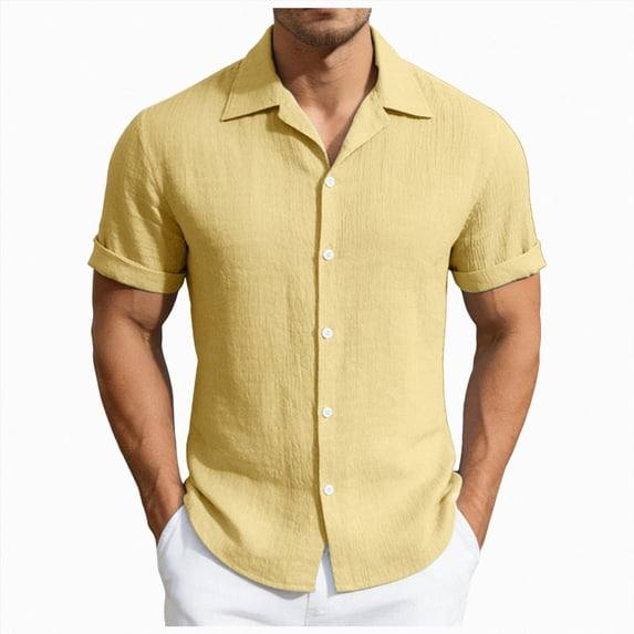 Zshosam Mens Summer Dress Shirts Men's Short Sleeve Button Down Shirts ...