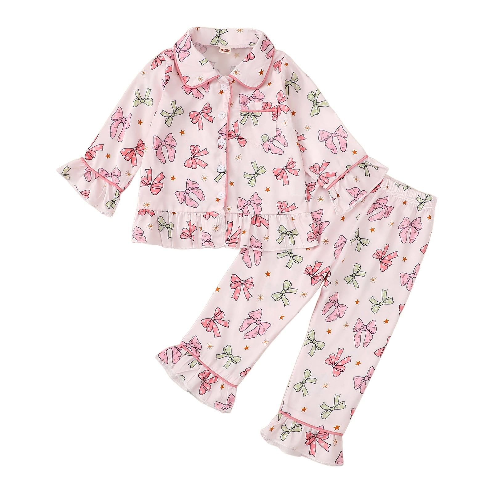 Zshosam Silk Pjs for Girls Palm Puff Girls Pajama Set - Silky Long ...
