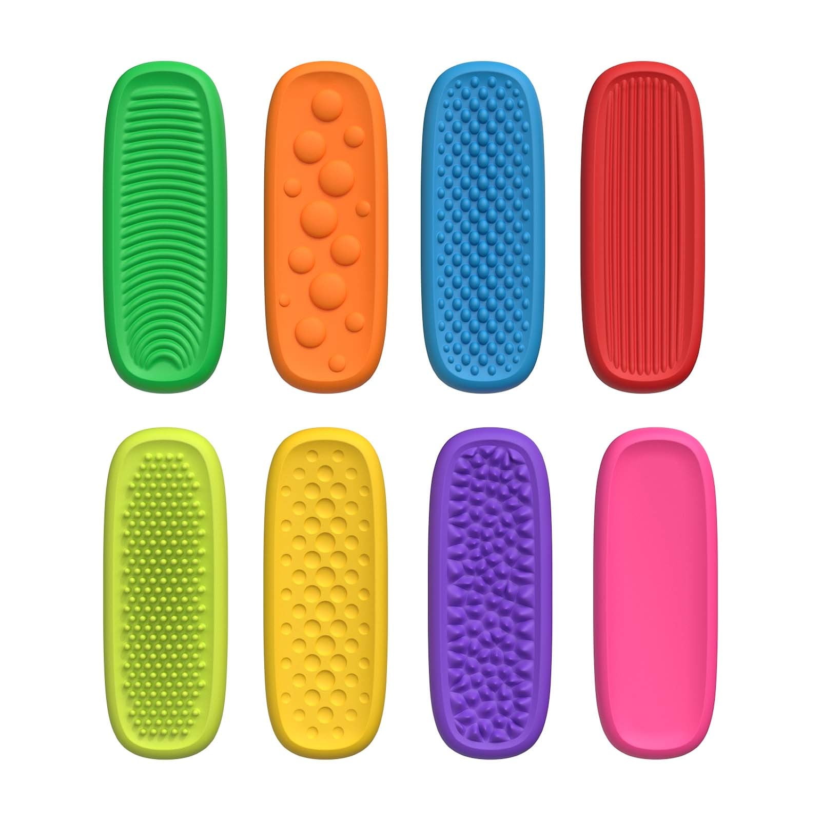 Zsyiiiiii 8-Pack Textured Silicone Sensory Fidget Toys with Suction ...