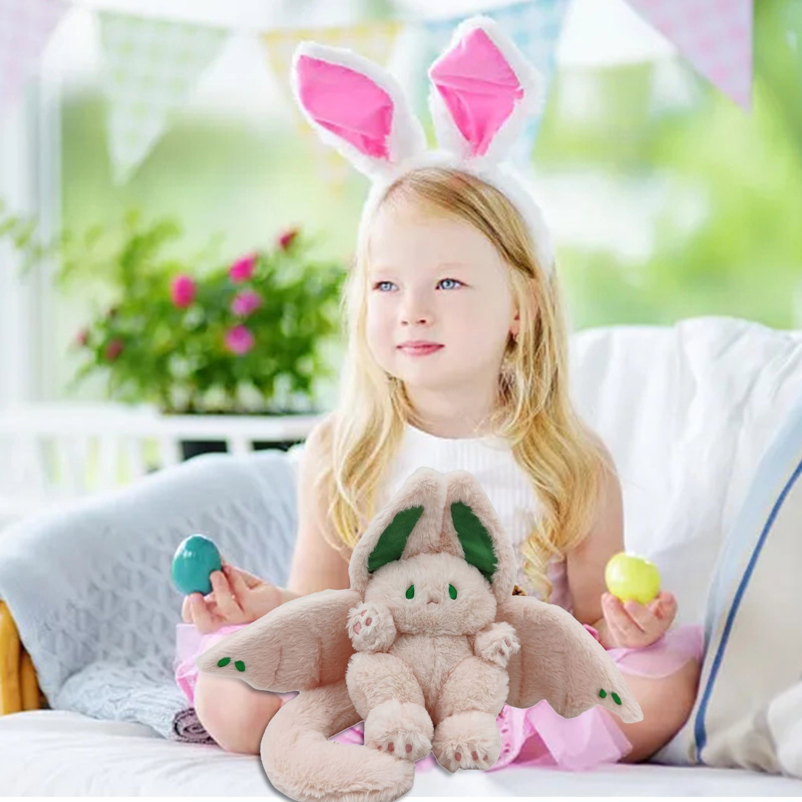 Zsyiiiiii Bat Bunny Doll Flying White Rabbit Peg Dolls Large Resilient Amp Kinder Kids Dolls ...