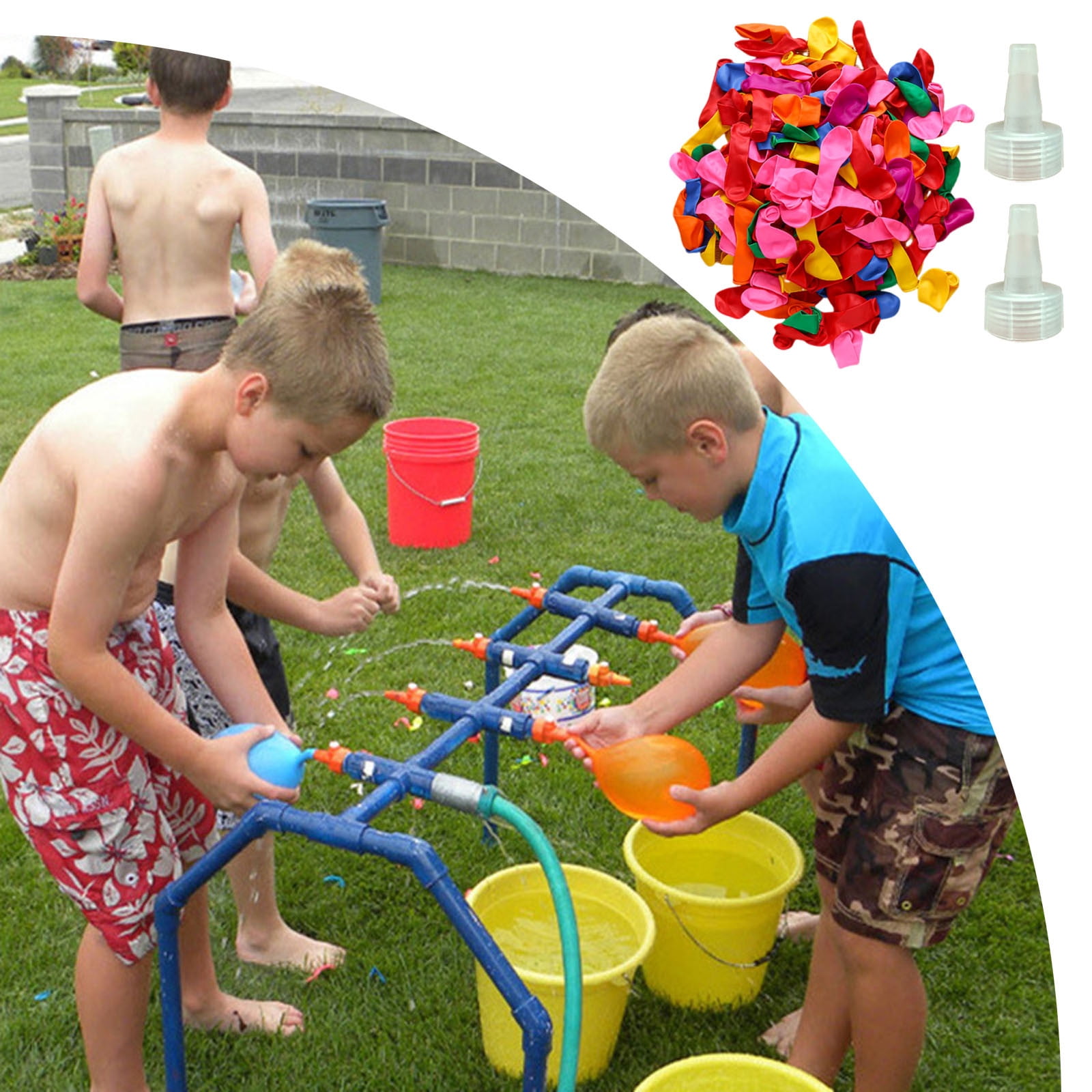 Zsyiiiiii Color Random Summer Water Balloons Pools for Kids with Slide ...