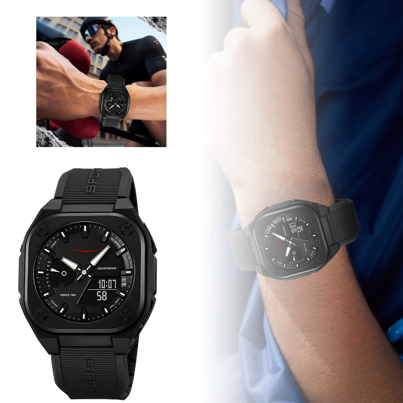 Zsyiiiiii Core Men's Watch With Night Light Function Digital Watch For ...