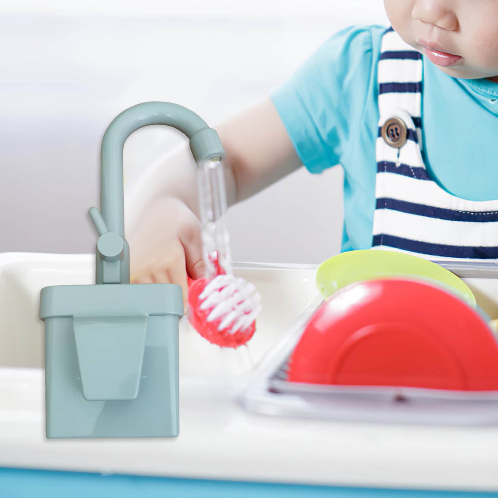 Zsyiiiiii Kitchen Toy Realistic Water Faucet Shape Play Set Toy Trough ...