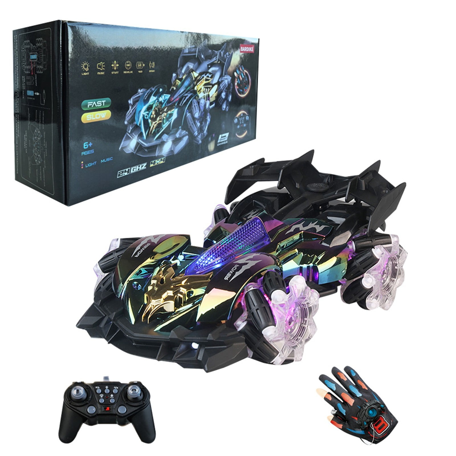 Zsyiiiiii Remote Control Remote Control Car Spray Stunt Car Music Light ...