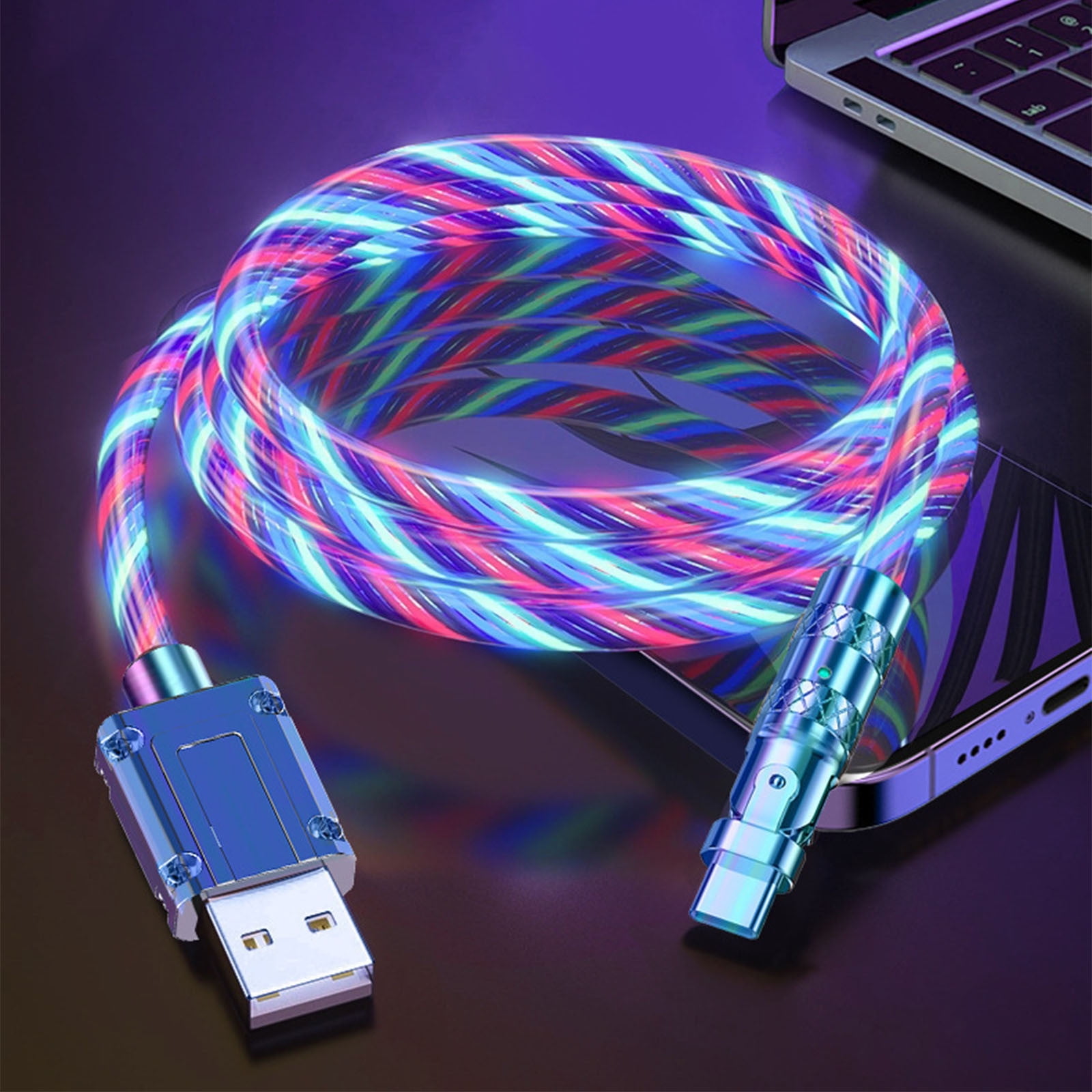 Zsyiiiiii Rotating Streamer Data Rotating Lighted Fast Charge Cord With ...
