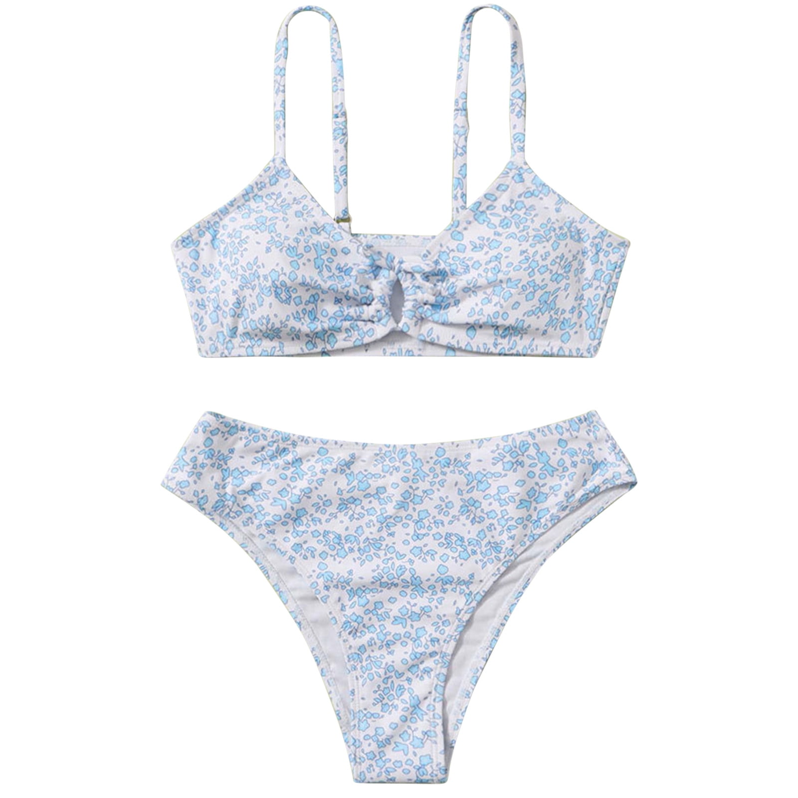 Zszcpp 2Pc Bikinis For Teens Girl V-Neck Floral Print Beach Travel ...