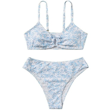 Girl's Cute 3 Piece Swimsuit V Neck Spaghetti Strap Triangle Bikini Set ...